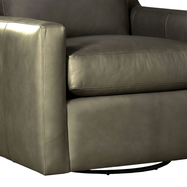 Kimbre Genuine Leather Swivel Glider Chair - Made in U.S.A. - Coja