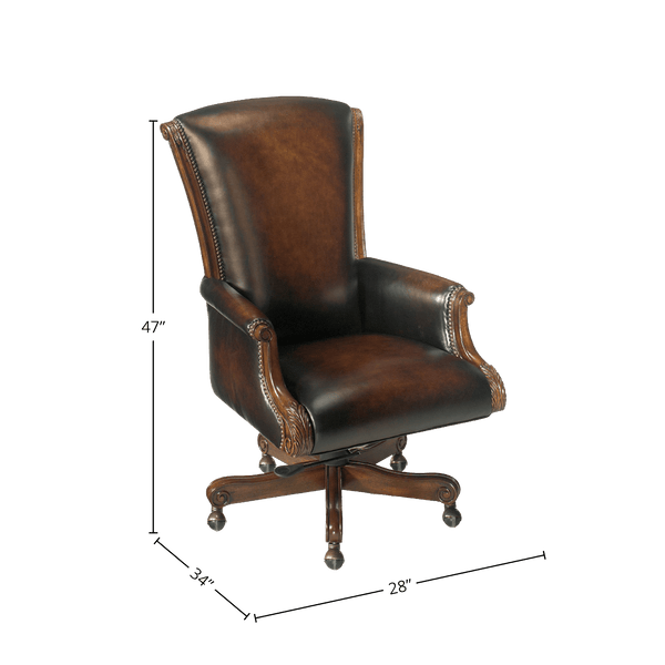 Stetson Leather Office Chair, Brown - Coja
